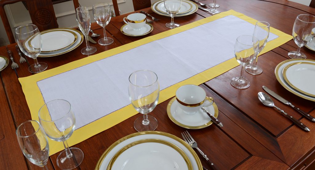 Hemstitch Table Runners Color Borders – Hemstitch Napkins & Placemats